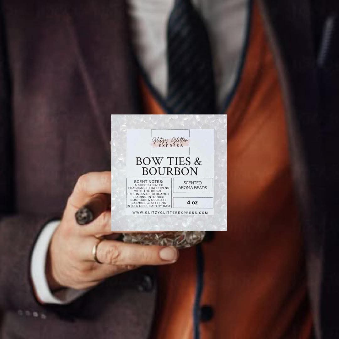 Pre Scented Beads: Bow ties & Bourbon – Glitzy Glitter Express